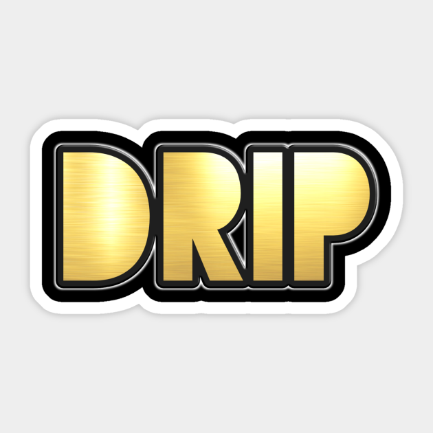 Shiny Black And Gold Drip Word Design Ver3 Style Sticker Teepublic